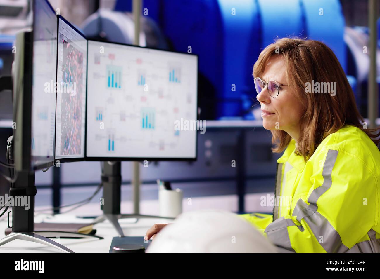 Engineer Operators Using Scada System At Industrial Plant Stock Photo ...