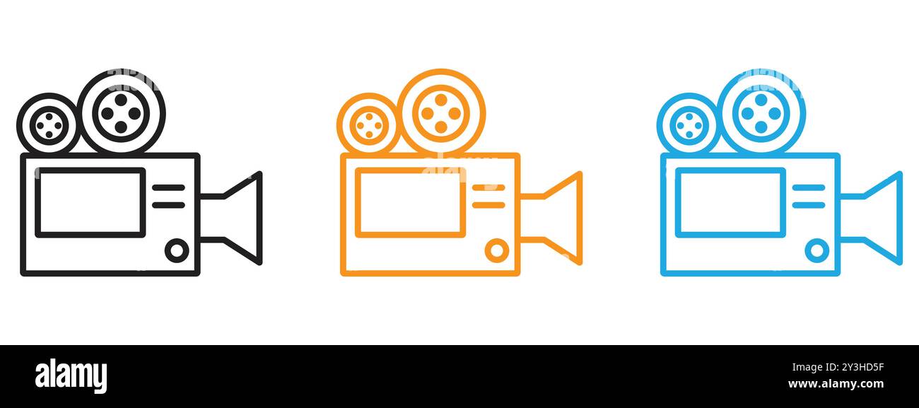 TV camera icon vector logo set collection for web app ui Stock Vector ...