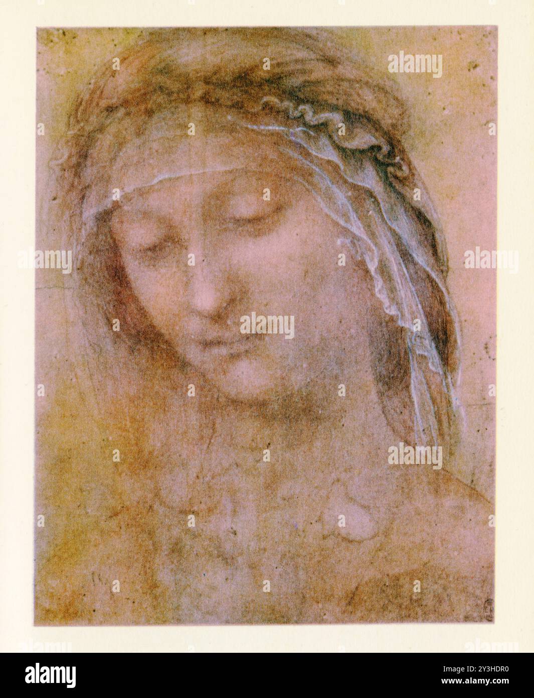 LEONARDO DA VINCI. TETE DE FEMME. SANGUINE ET PIERRE NOIRE, REHAUSSÉE D ...