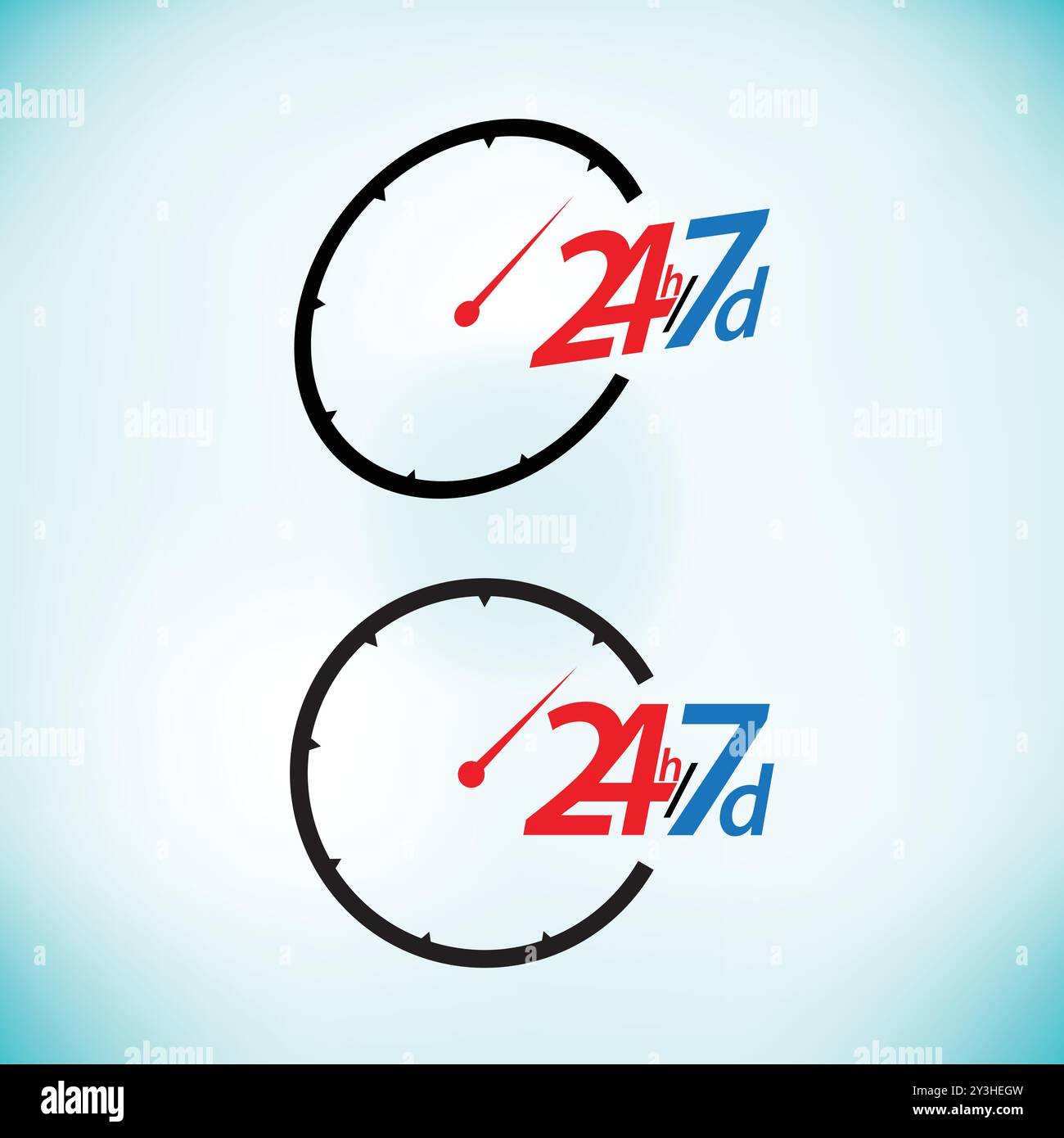 24 hours with 7 days Clock design Stock Vector Image & Art - Alamy