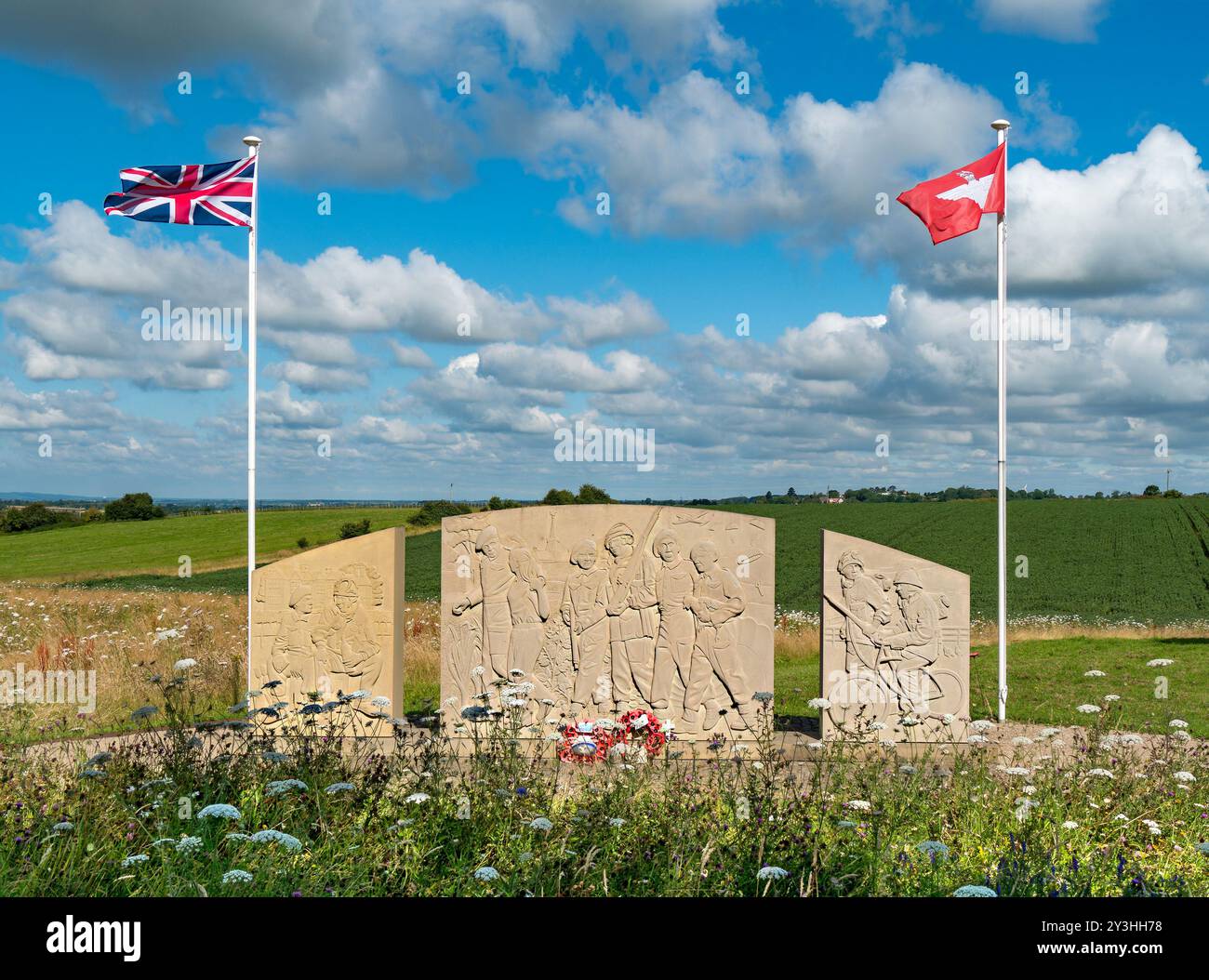 Carved stone memorial to the 10th Battalion Parachute Regiment erected ...