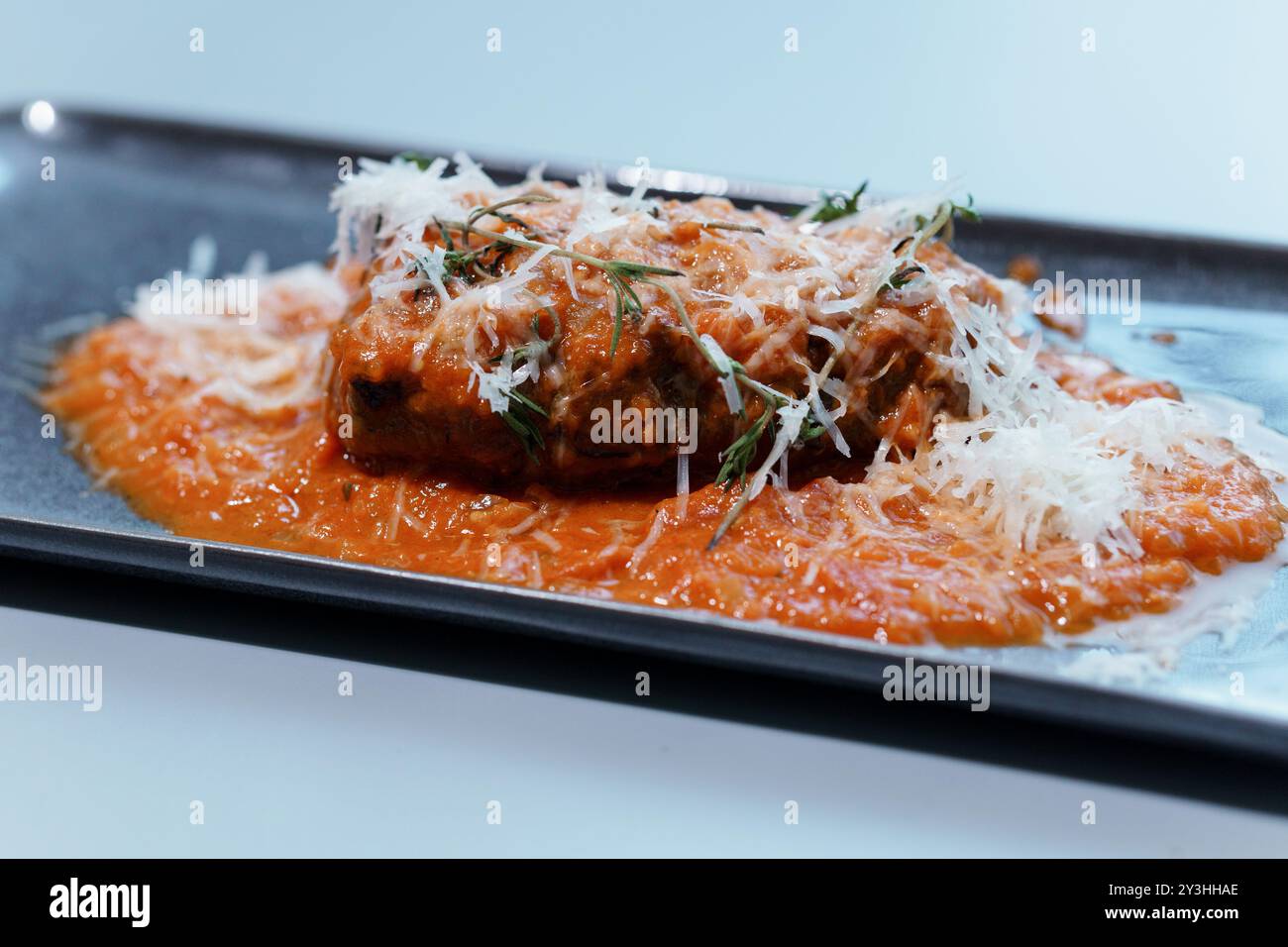 Gourmet Eggplant Parmesan with Rich Tomato Sauce and Freshly Shredded ...