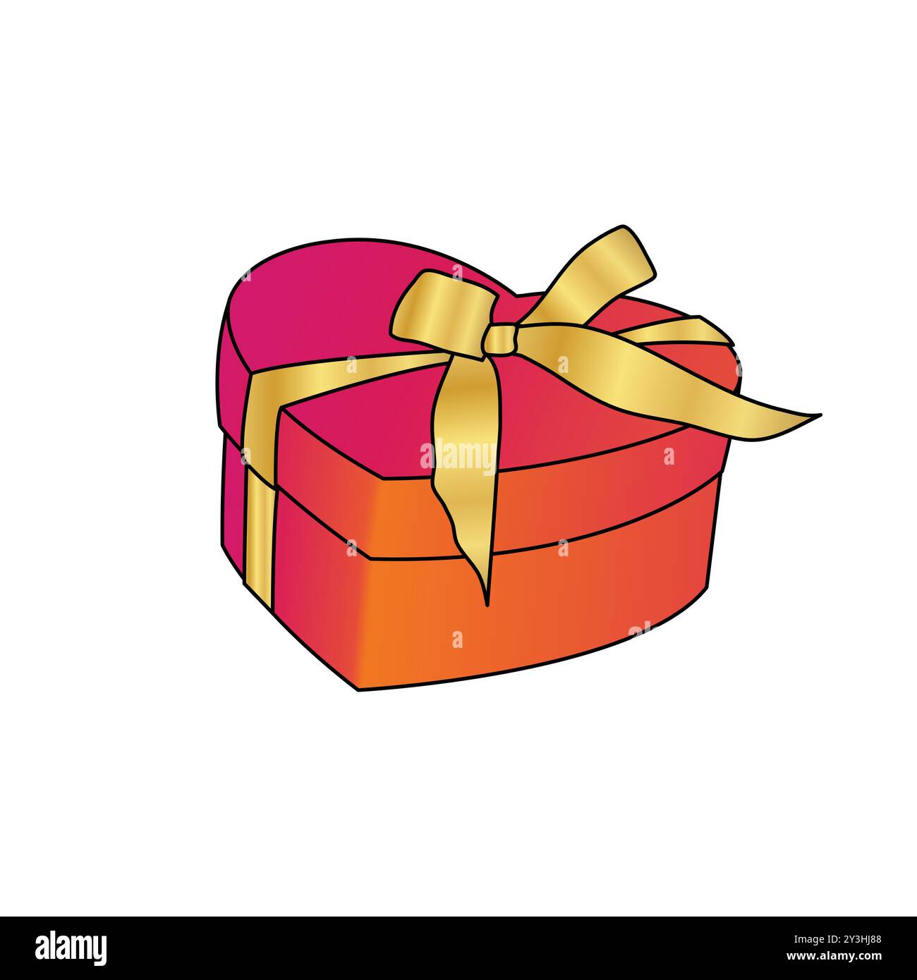 Heart-Shaped Gift Box with Ribbon Vector Illustration Stock Vector ...