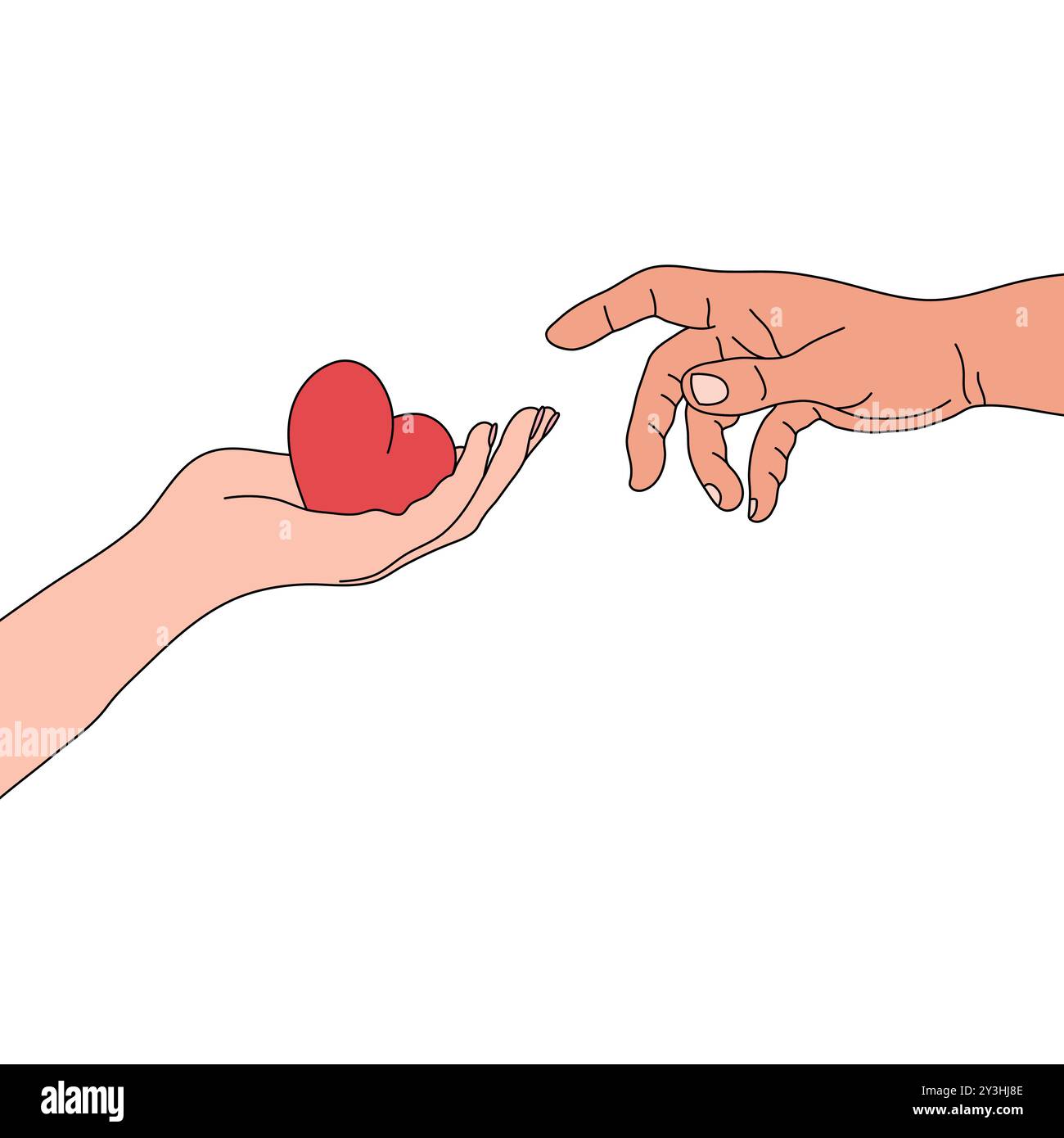 Vector illustration hands heart hi-res stock photography and images - Alamy