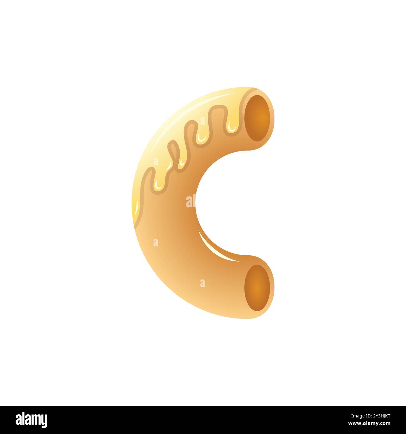 Elbow Macaroni with Cheese Sauce Vector Illustration Stock Vector Image ...