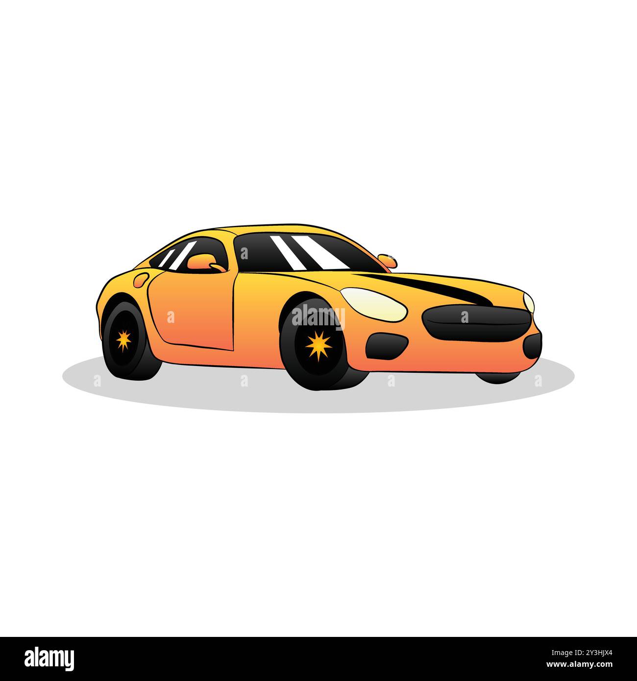 Yellow Sports Car Vector Illustration Stock Vector Image & Art - Alamy