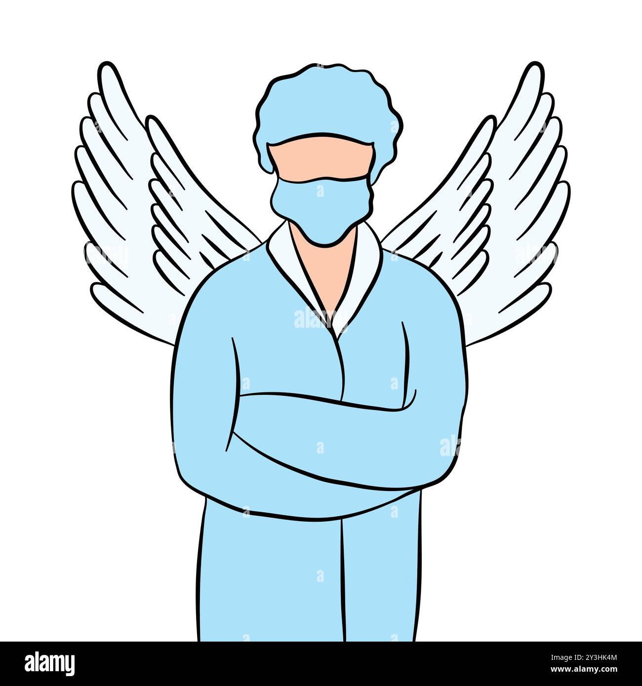 Healthcare Hero Angel: Doctor/Nurse with Wings - Vector Illustration ...