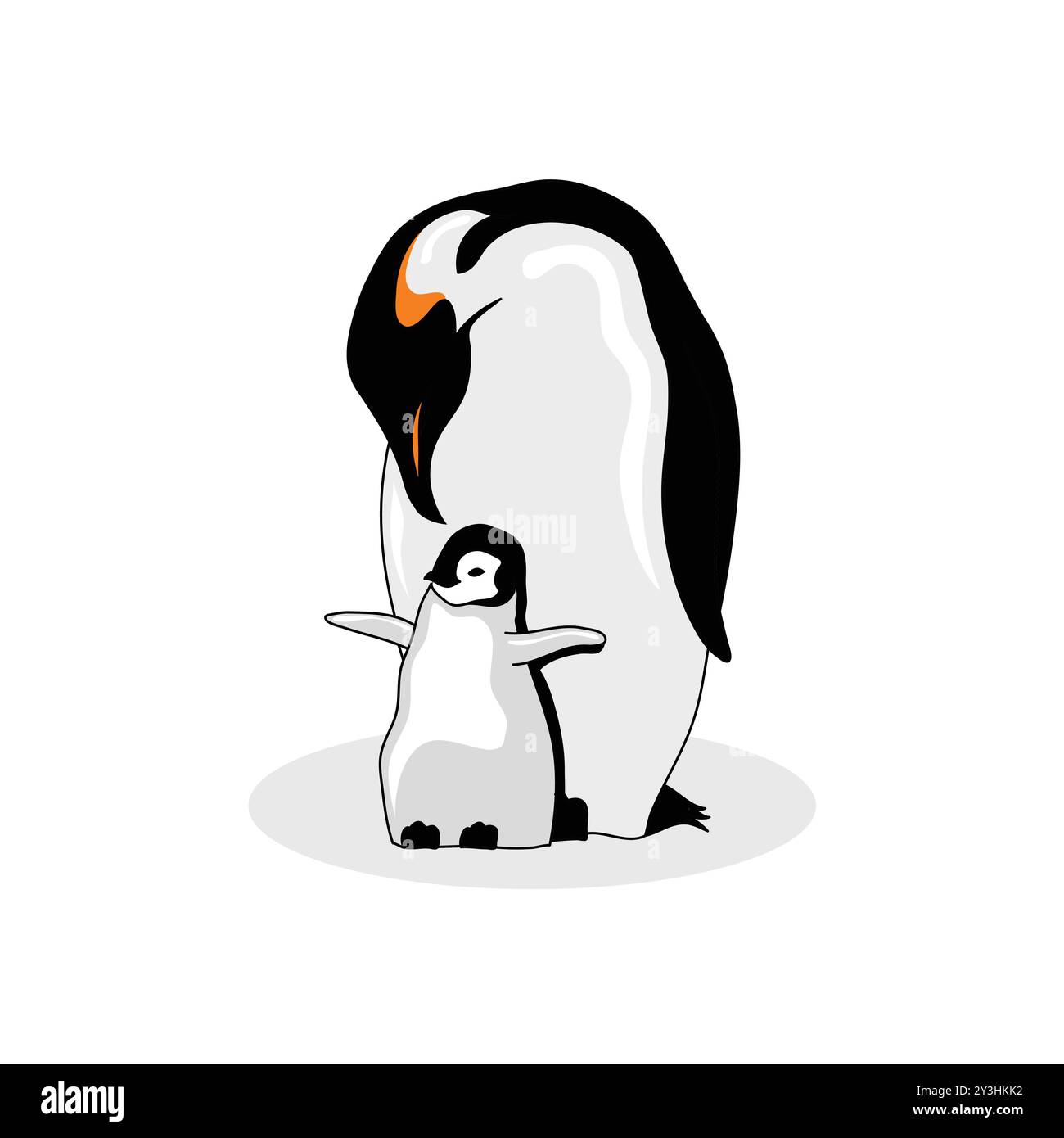 Emperor Penguin with Chick Vector Illustration Stock Vector Image & Art ...