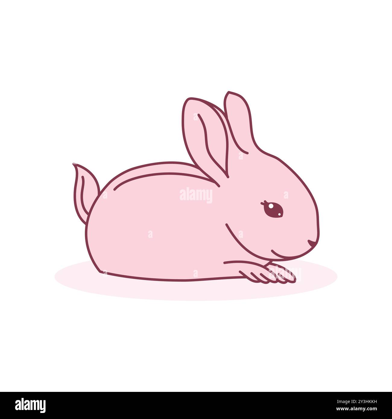 Cute Pink Rabbit Vector Illustration Stock Vector Image & Art - Alamy
