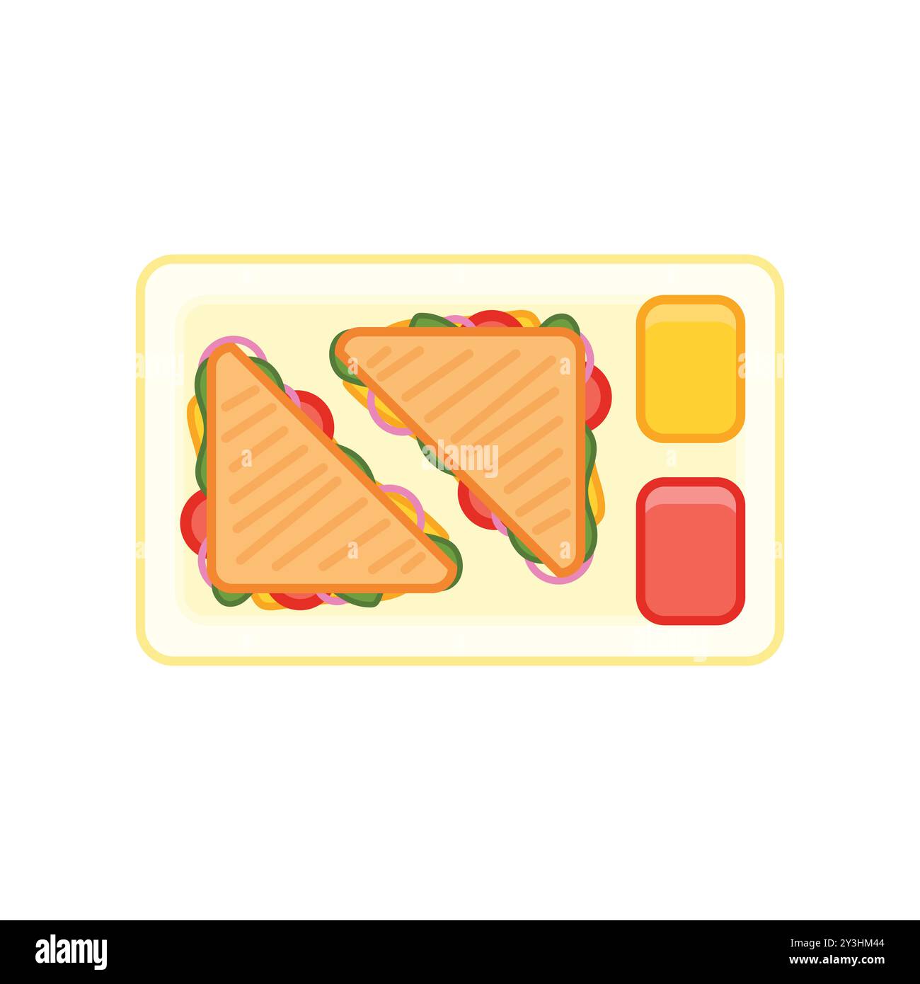 Sandwich in Lunch Box Vector Illustration Stock Vector Image & Art - Alamy
