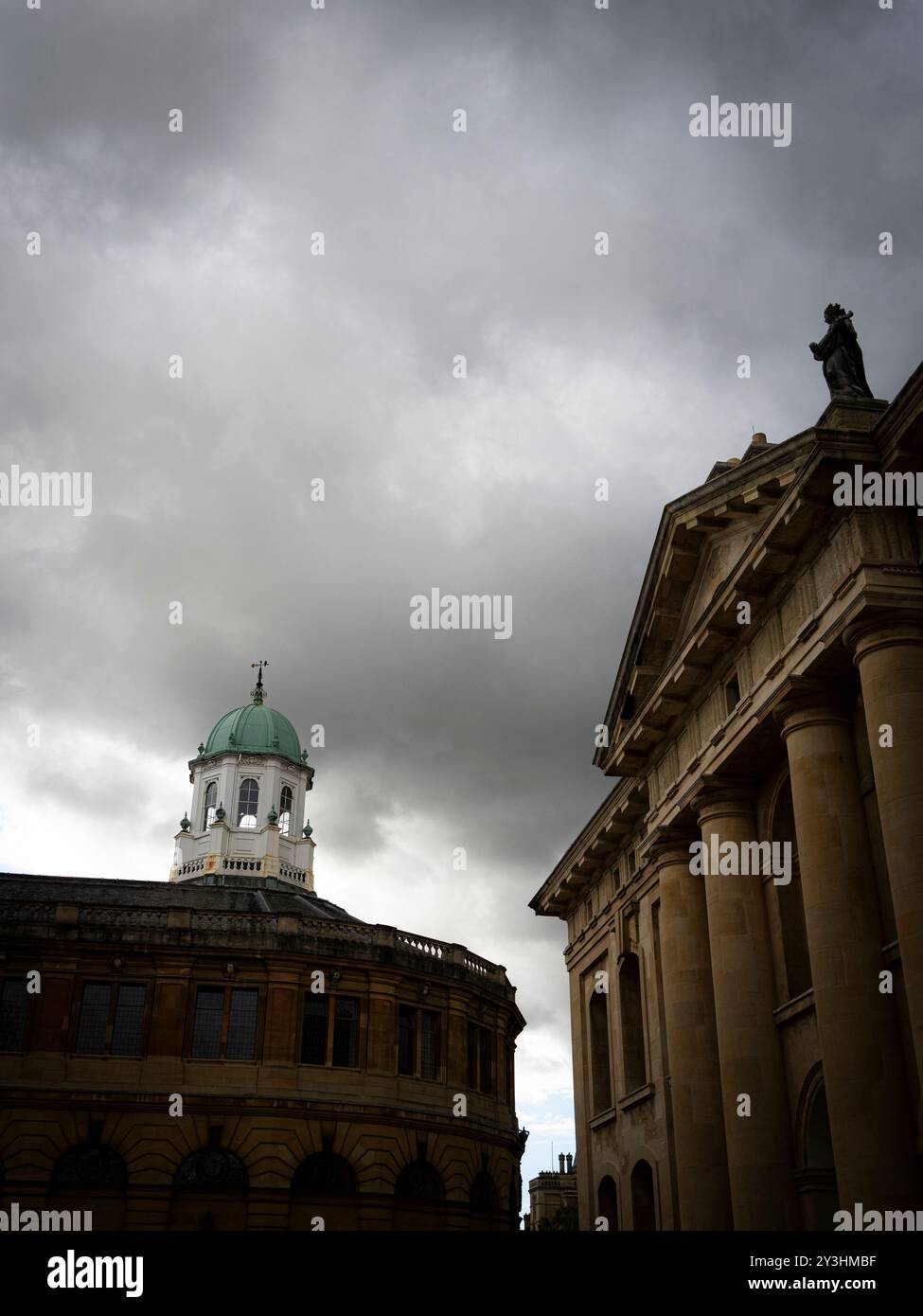 Dramatic Storm clouds, Sheldonian Theatre, designed by Christopher Wren ...