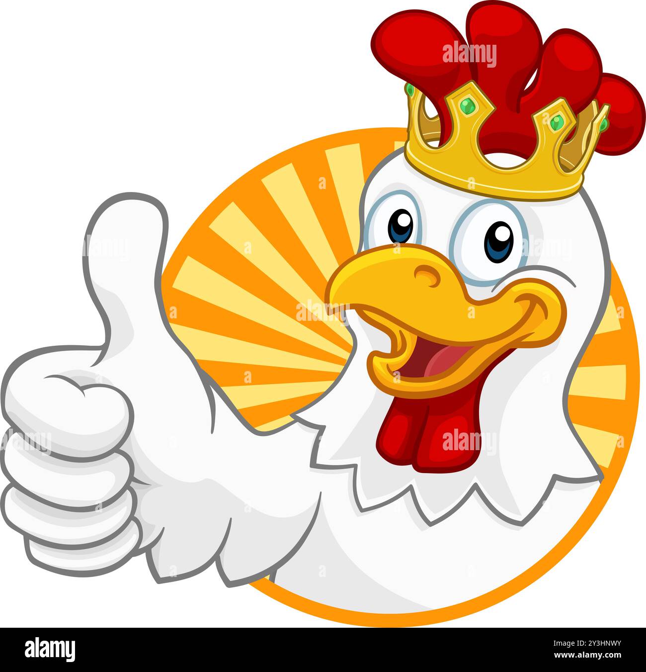 King Chicken Rooster Cockerel Bird Crown Cartoon Stock Vector Image ...