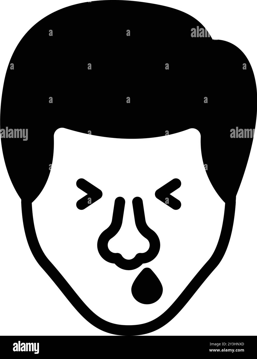 Runny nose illustration Black and White Stock Photos & Images - Alamy