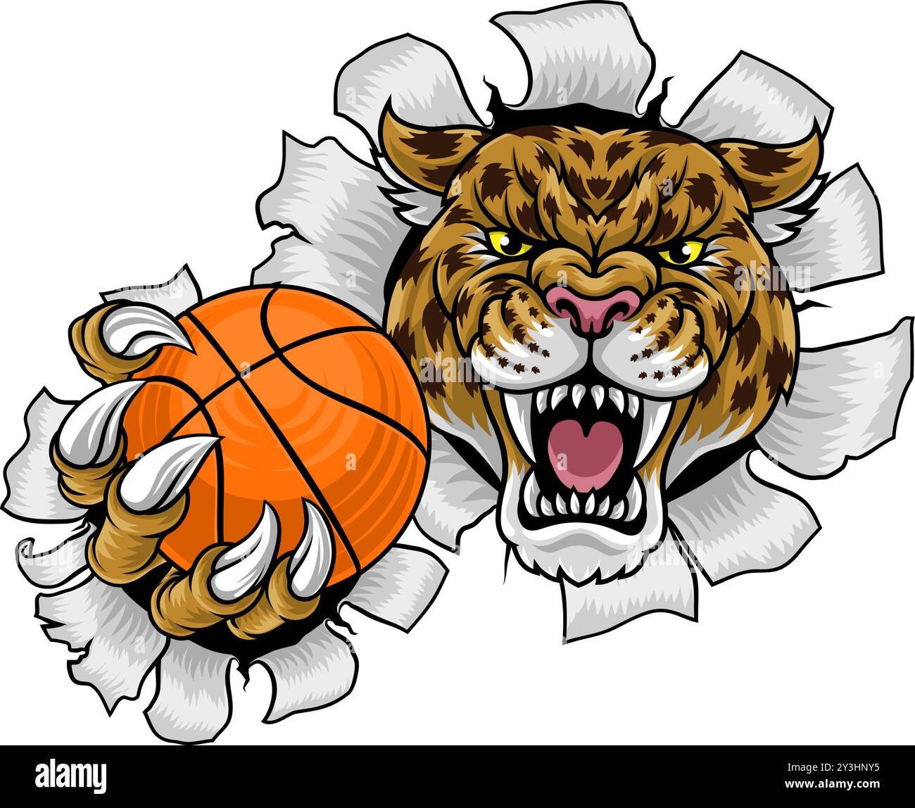 Jaguar Leopard Cheetah Panther Basketball Mascot Stock Vector Image ...