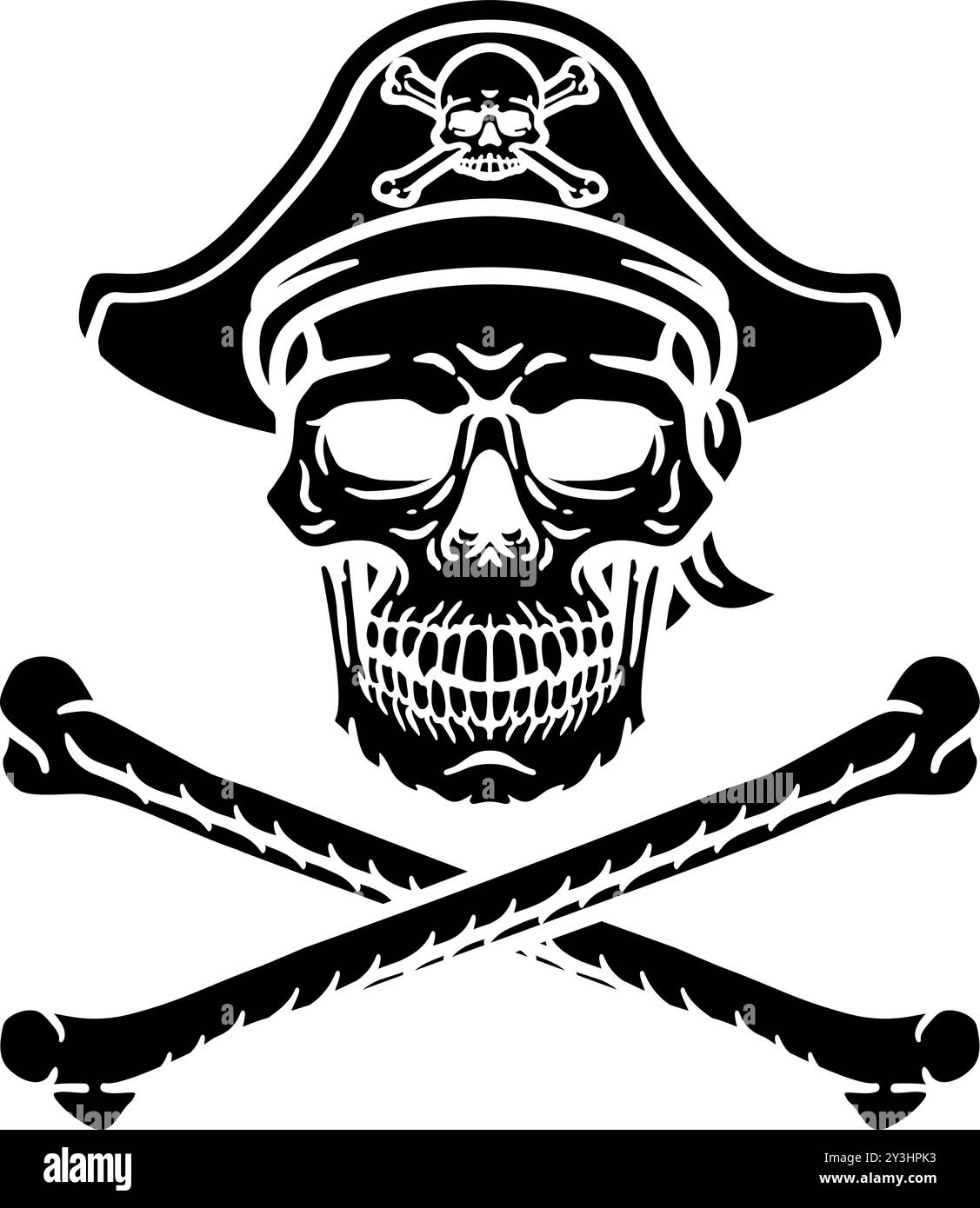 Pirate Hat Skull and Crossbones Cartoon Stock Vector Image & Art - Alamy