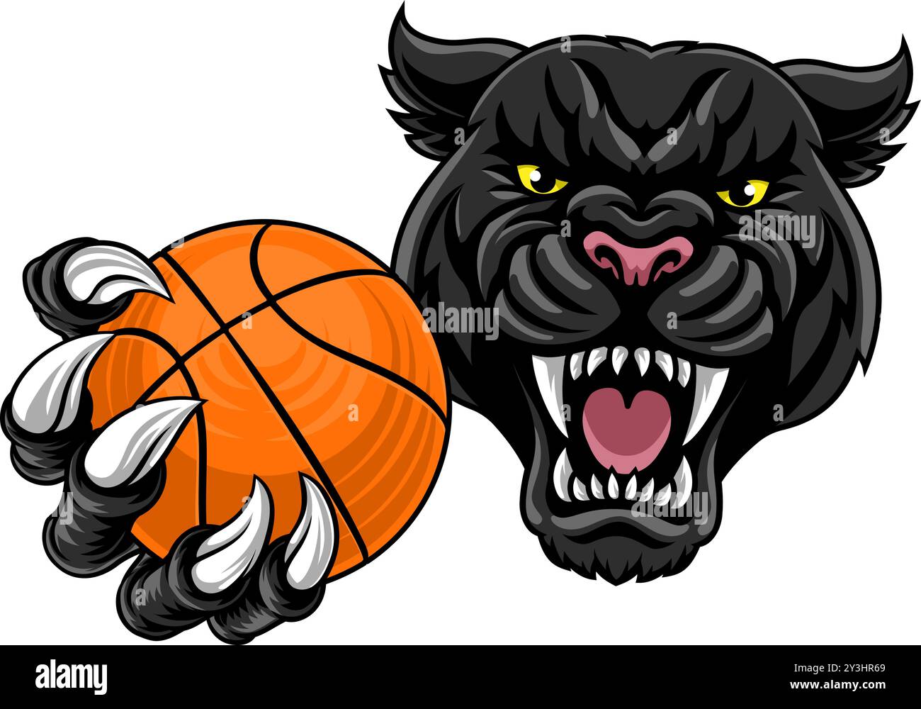Black Panther Leopard Jaguar Cat Basketball Mascot Stock Vector Image ...