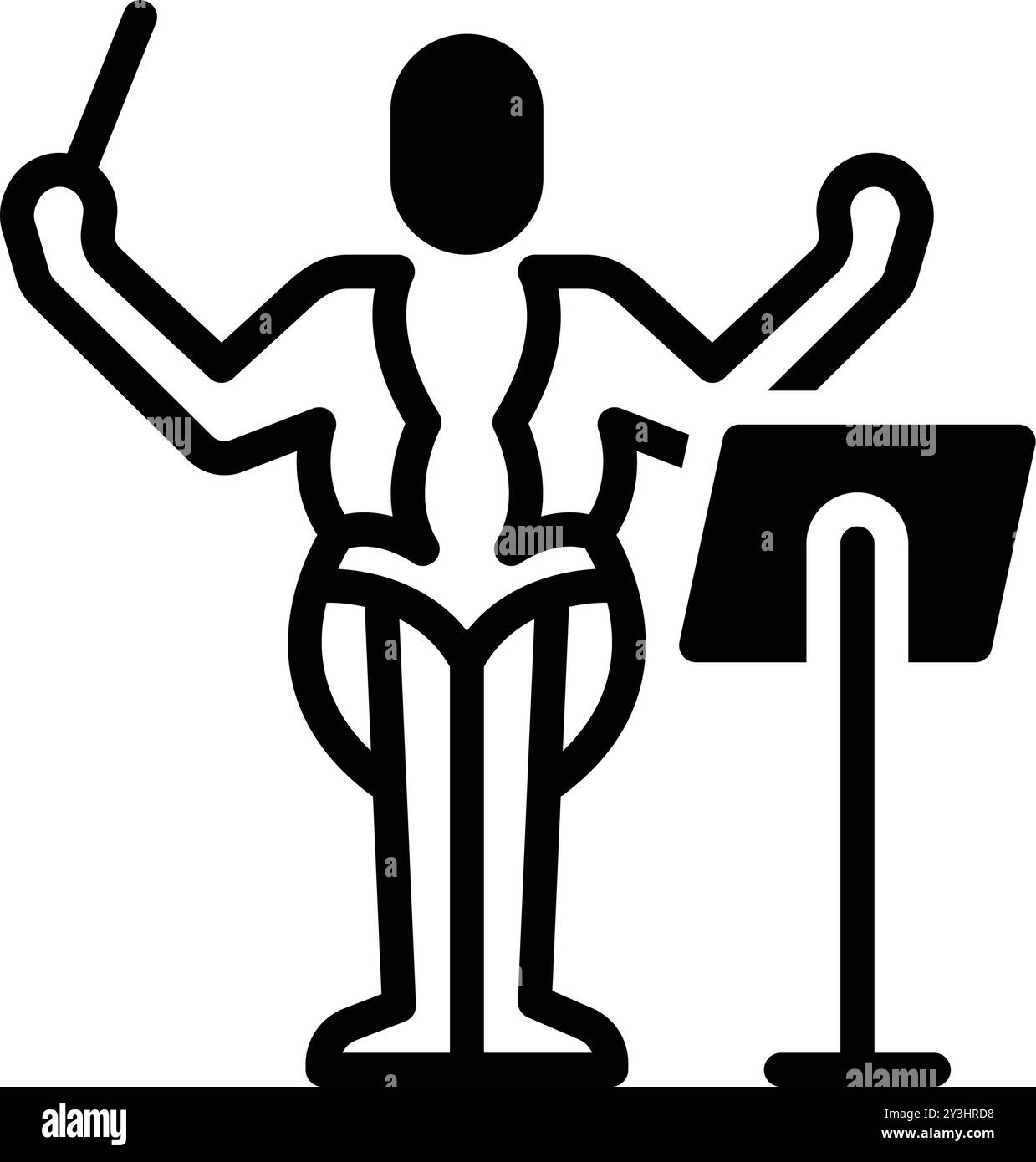 Orchestra conductor illustration Black and White Stock Photos & Images ...