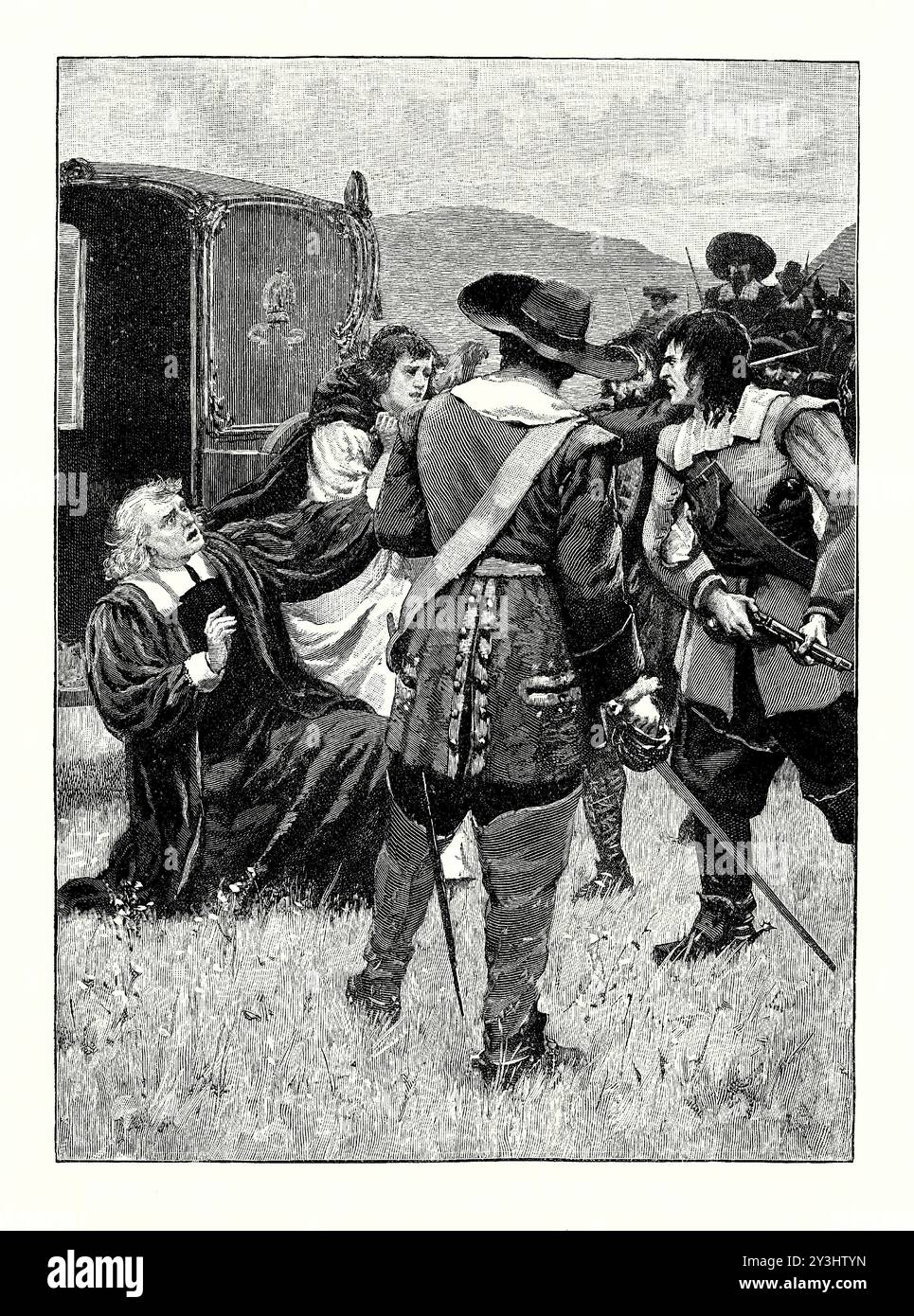 An old engraving of the killing of Archbishop of St Andrews James Sharp ...