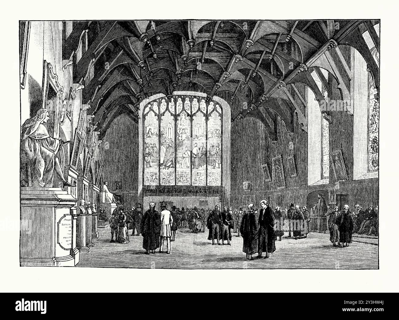 An old engraving of Parliament Hall at Parliament House, Edinburgh ...