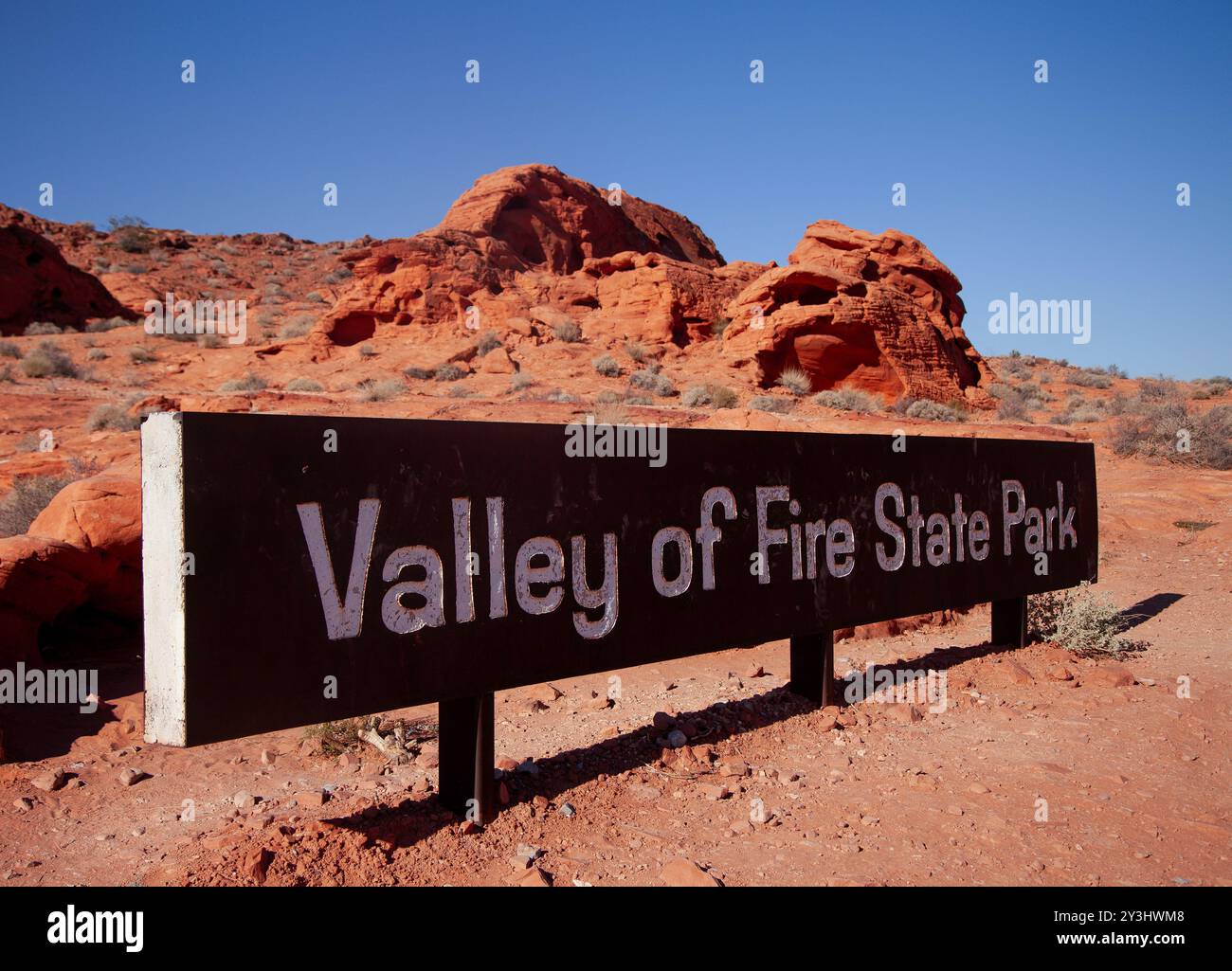 Valley of Fire State Park sign Stock Photo - Alamy