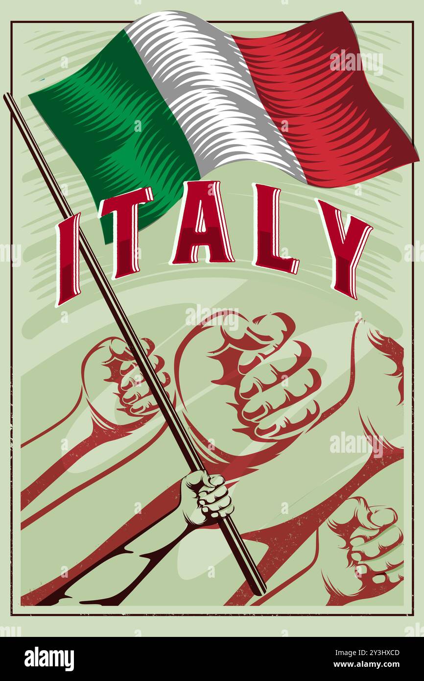 Italian propaganda poster flag Stock Vector Images - Alamy