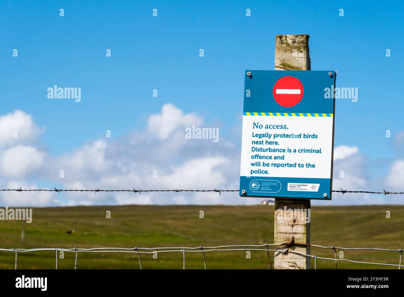 No Access Legally Protected Birds sign at the Mires of Houbie bird ...