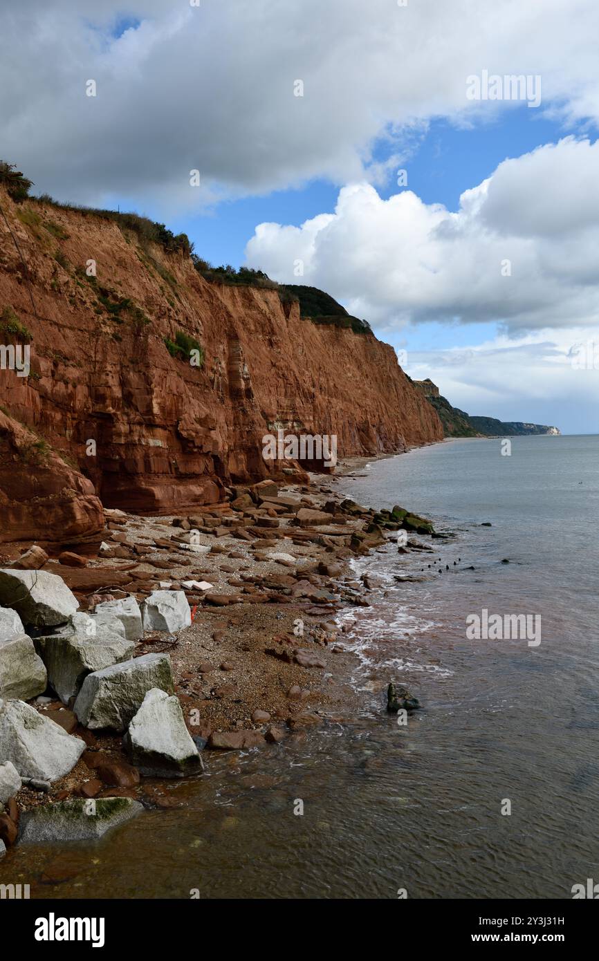 Red Cliffs of Sidmouth Devon England uk Stock Photo - Alamy