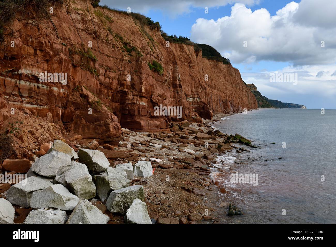 Red Cliffs of Sidmouth Devon England uk Stock Photo - Alamy