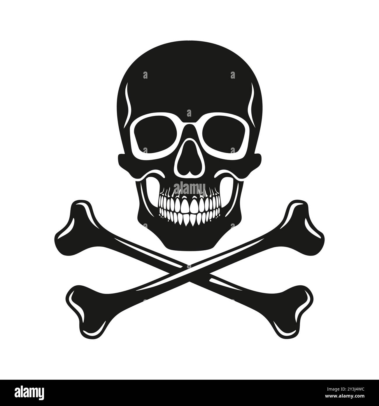 Vector illustration of skull and crossbones tattoo Stock Vector Image ...