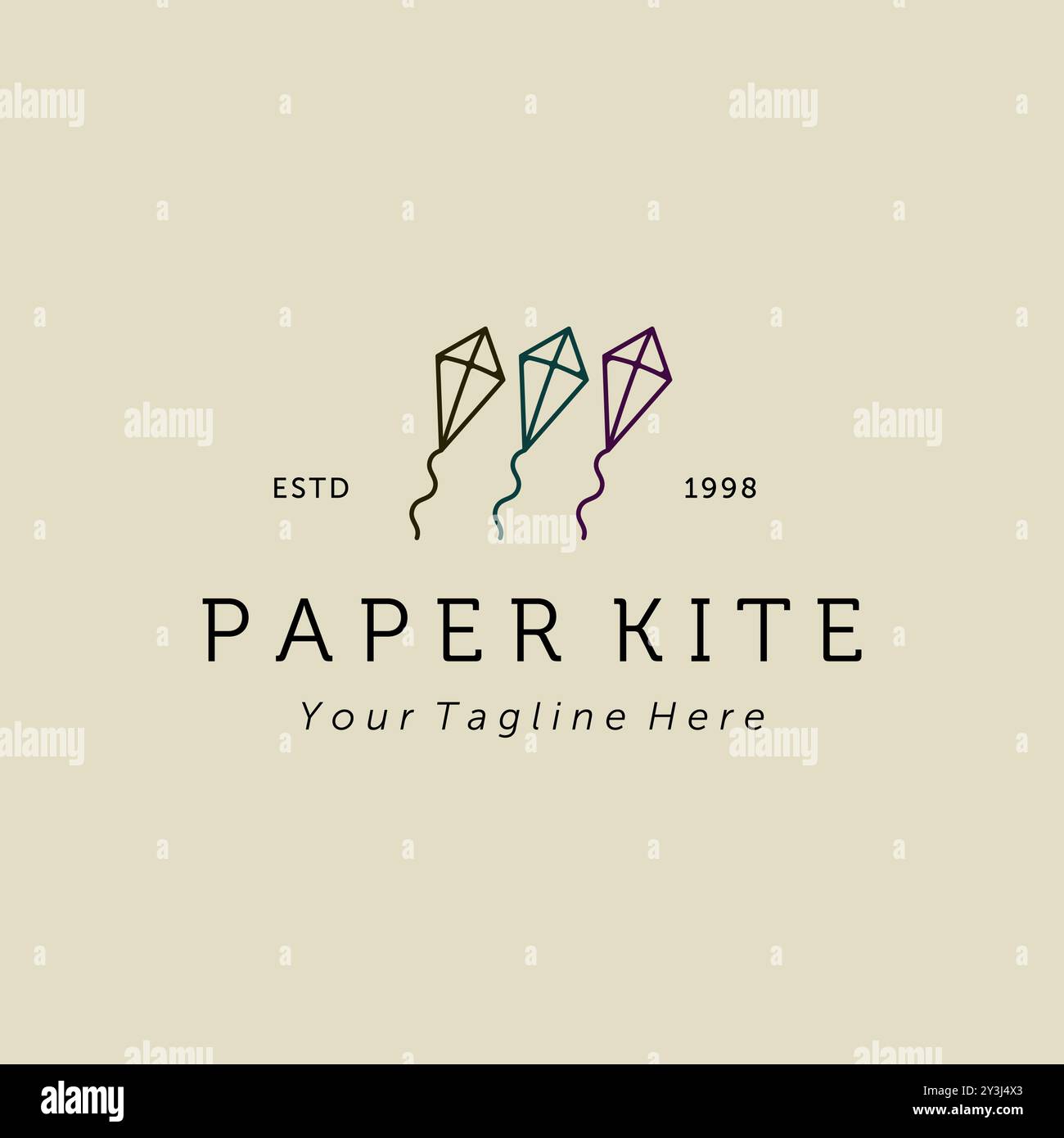 Kite logo vector illustration design. Paper Kite creative icon logo ...