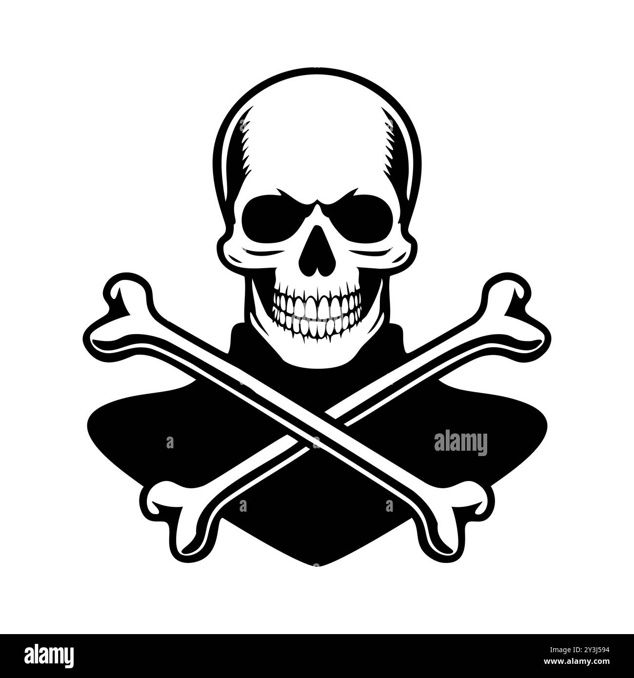 Hand drawn skull and crossbones tattoo illustration Stock Vector Image ...