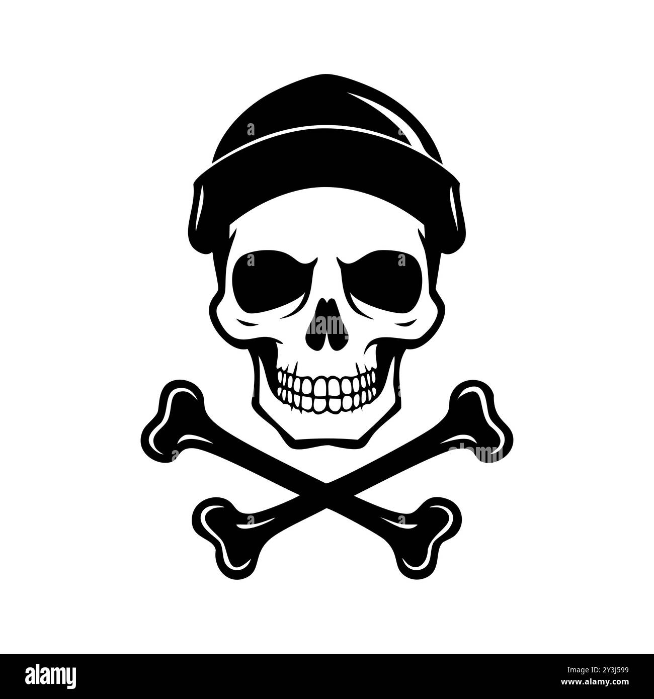 Hand drawn skull and crossbones tattoo illustration Stock Vector Image ...