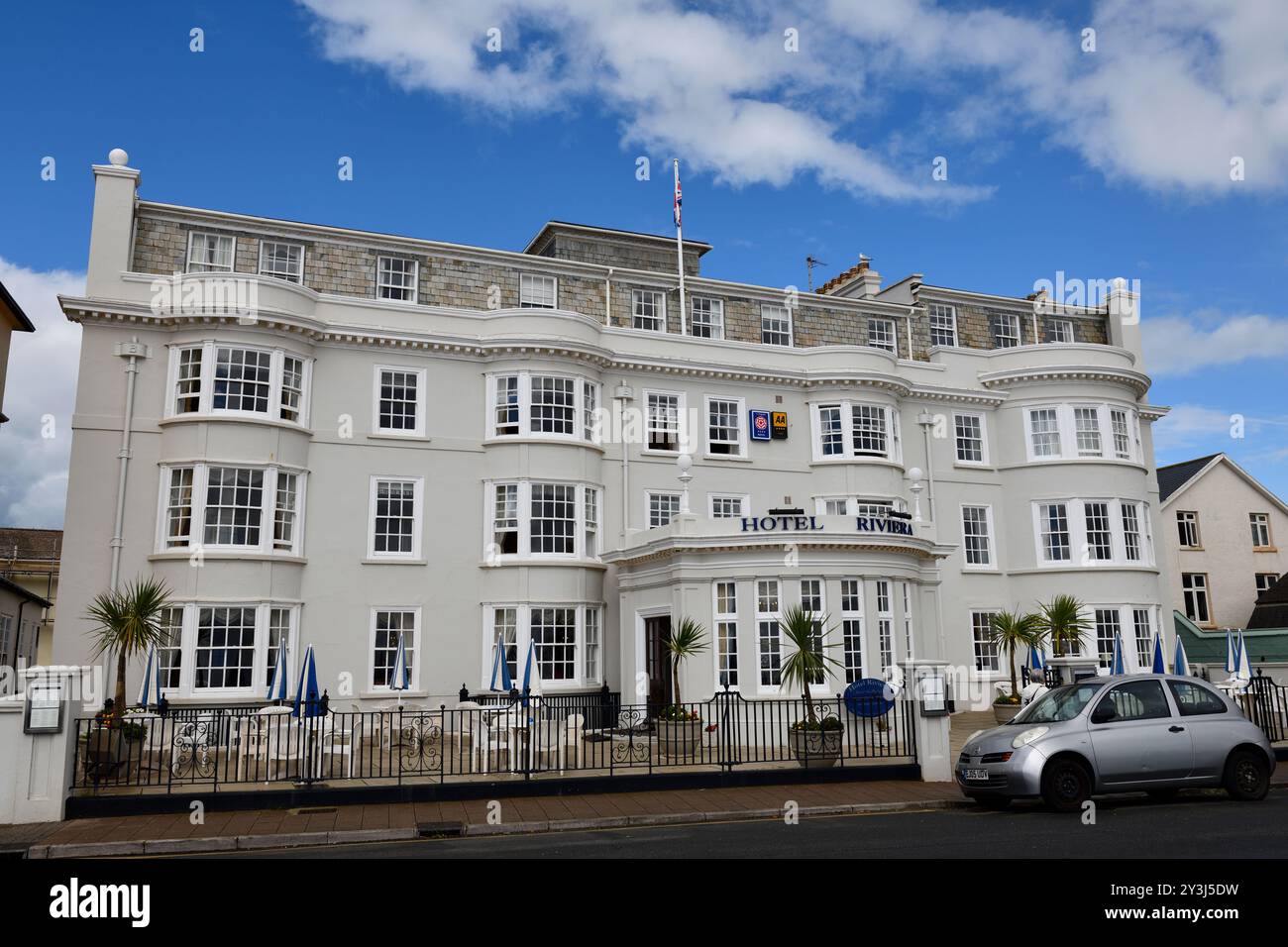 Hotel Riviera on the Seafront at Sidmouth Devon England uk Stock Photo ...