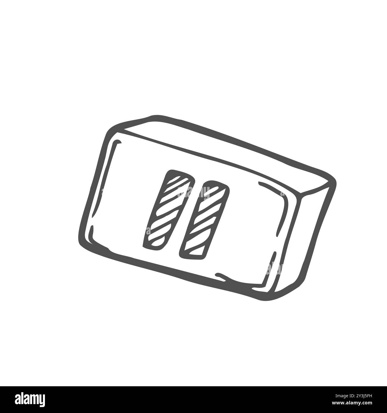 Pause doodle outline icon. Pause isolated button drawing element Stock ...