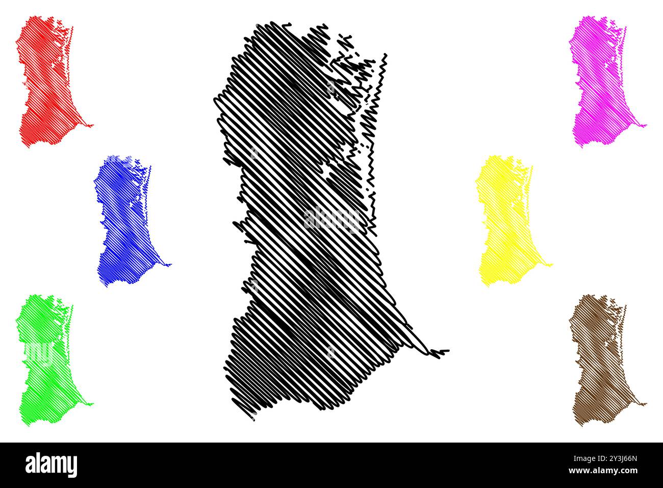 City of Gold Coast (Commonwealth of Australia, Queensland state) map vector illustration ...