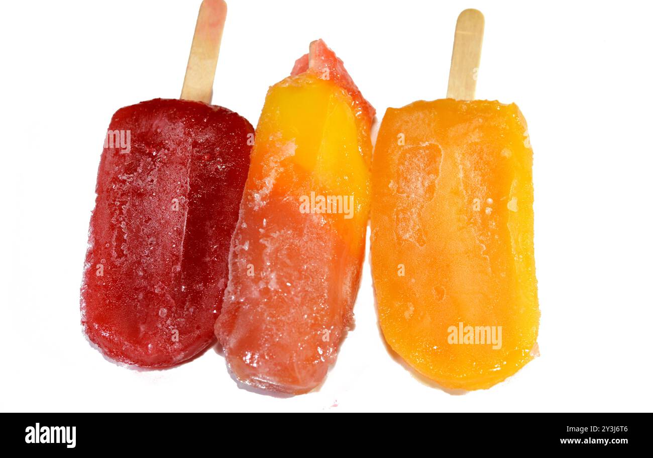 Ice Cream bars made of real fruits of mango and mixed berries, an ice ...