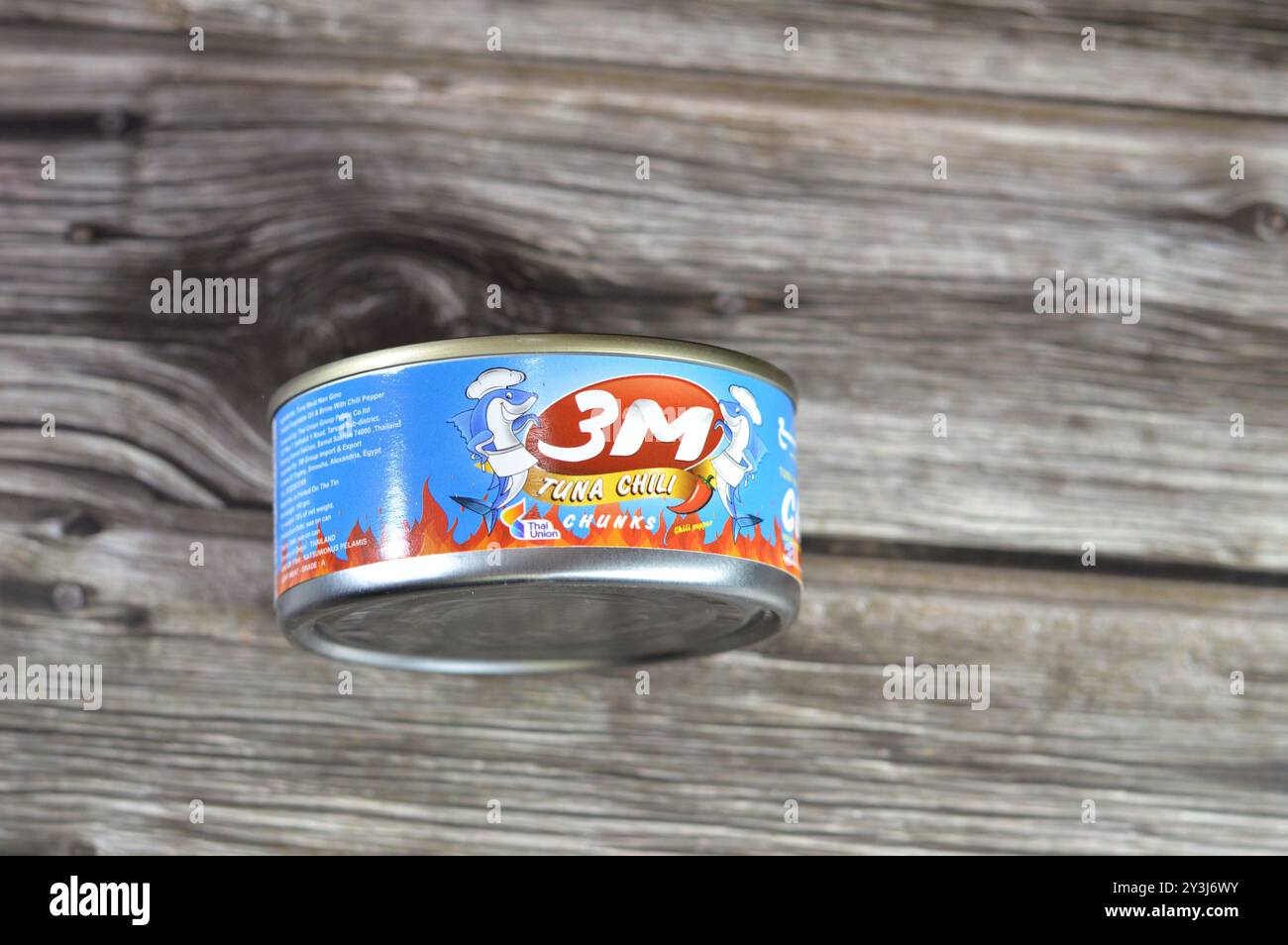 Cairo, Egypt, August 31 2024: 3M Tuna chili chunks with chili pepper ...