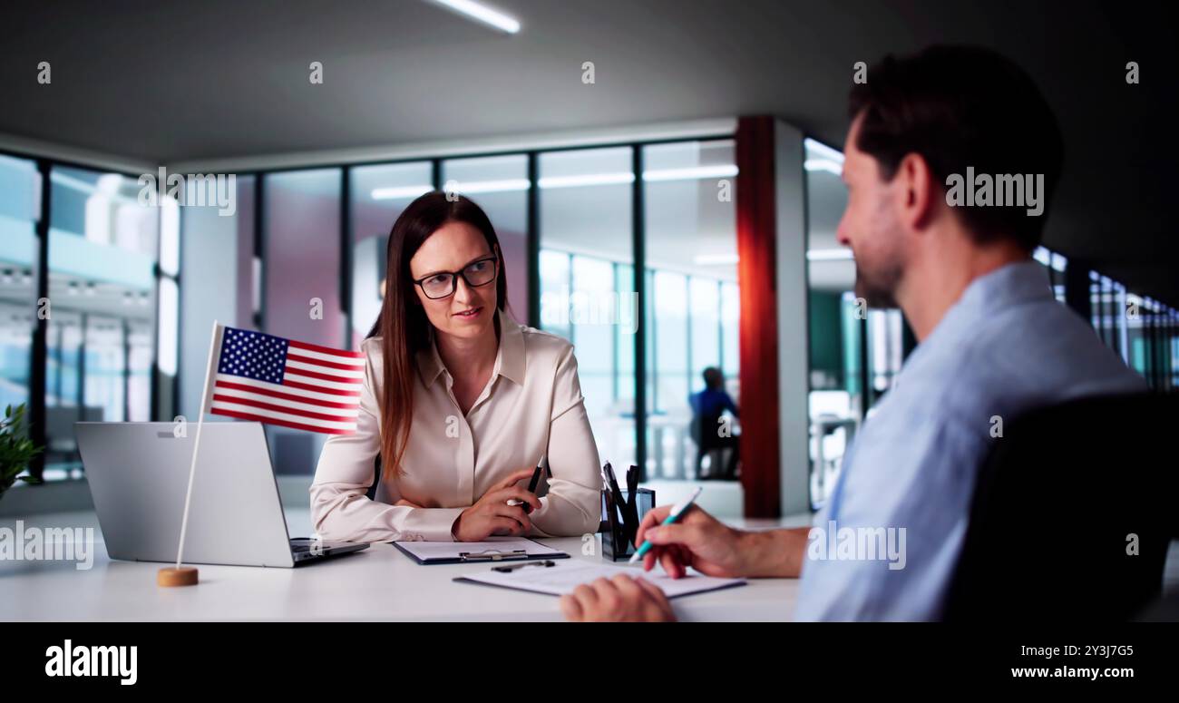 US Immigration Application And Consular Visa Interview Stock Photo - Alamy