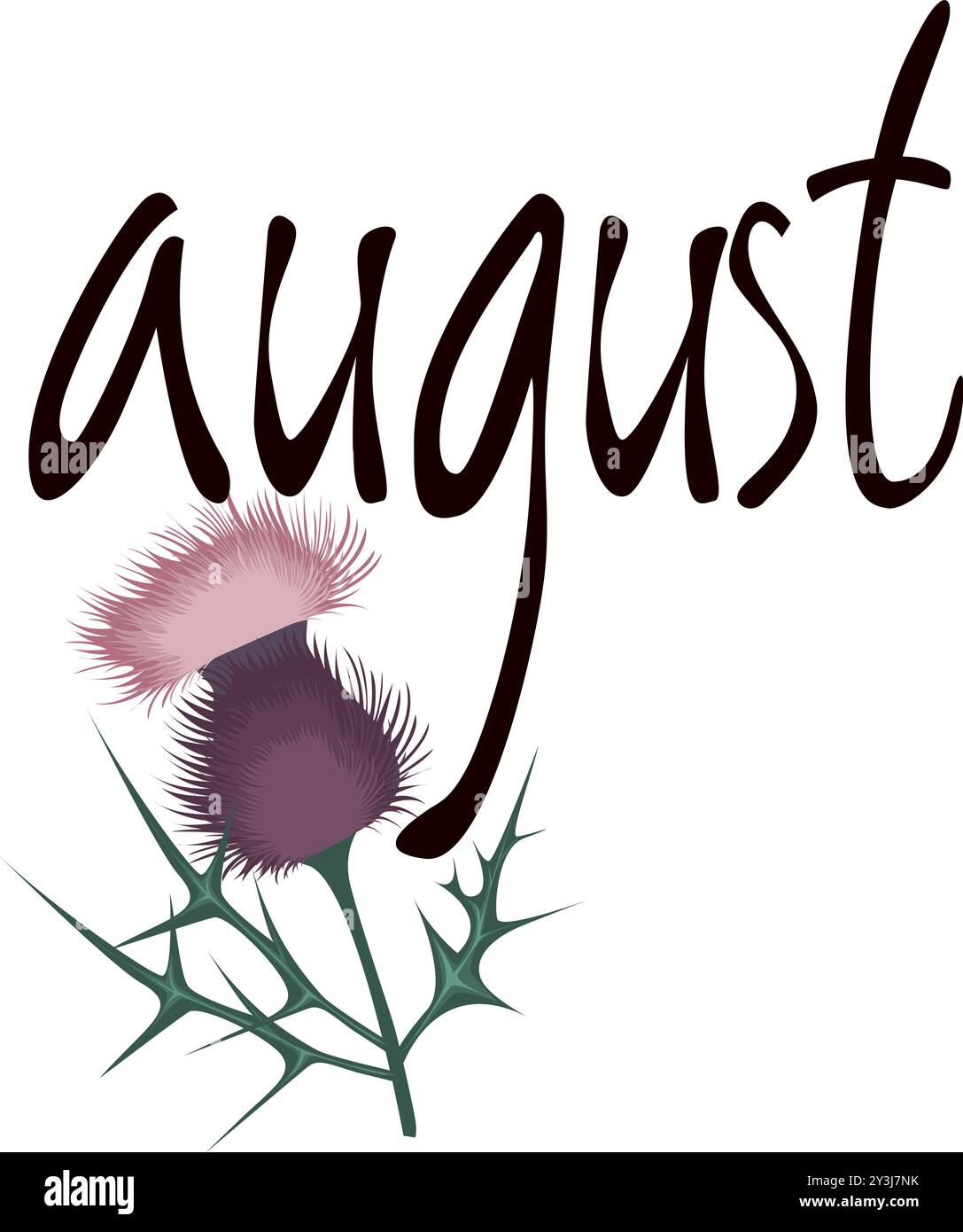 Set Vector Lettering of Month. Handwritten modern black outline ...