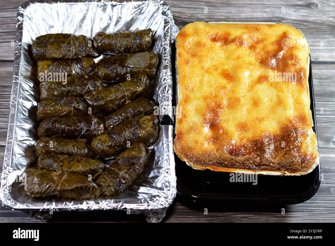 The pasta with bechamel sauce and ground minced meat and ghee cooked in ...