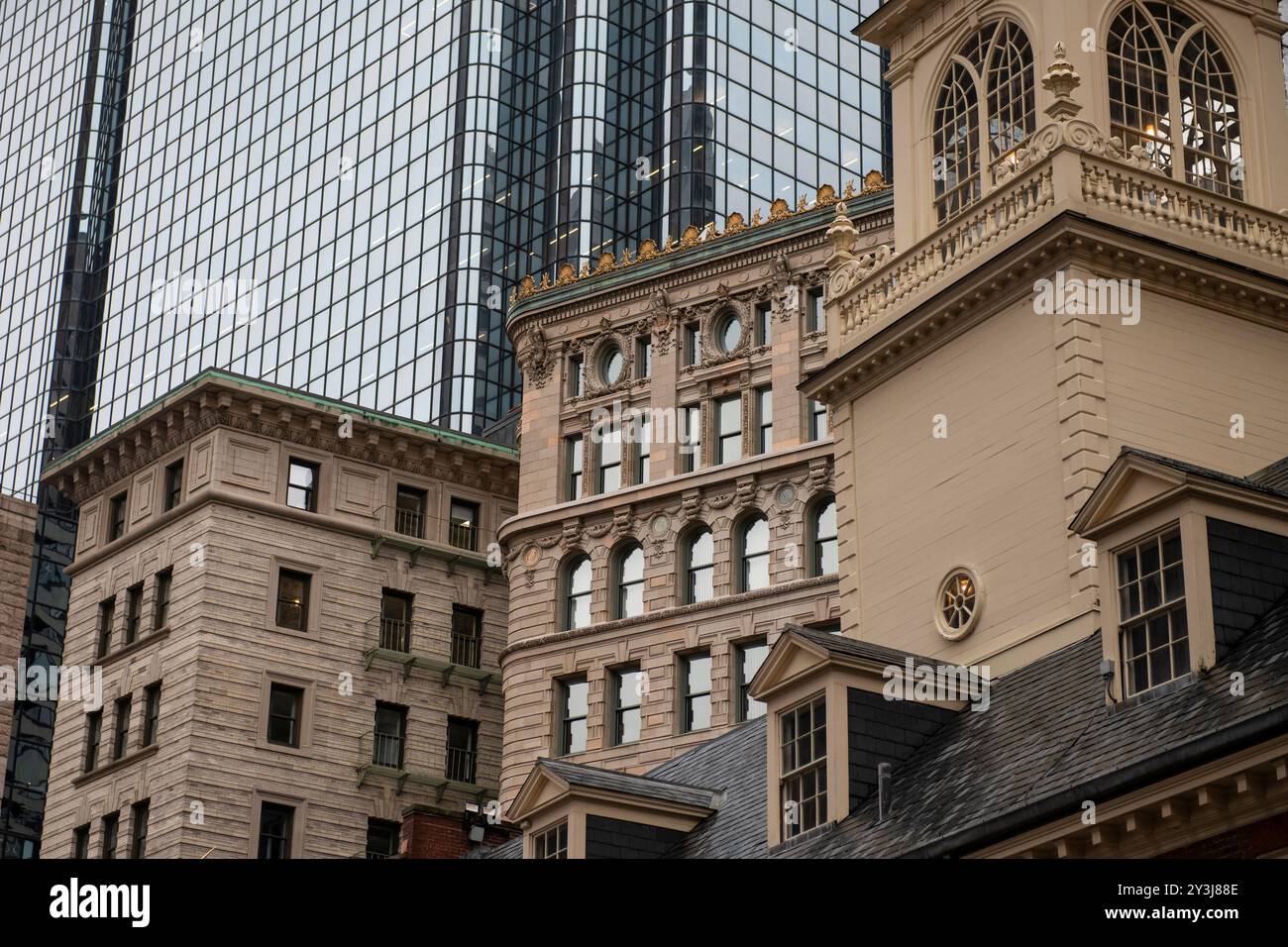 Architectural details of buildings in the downtown of the city of ...