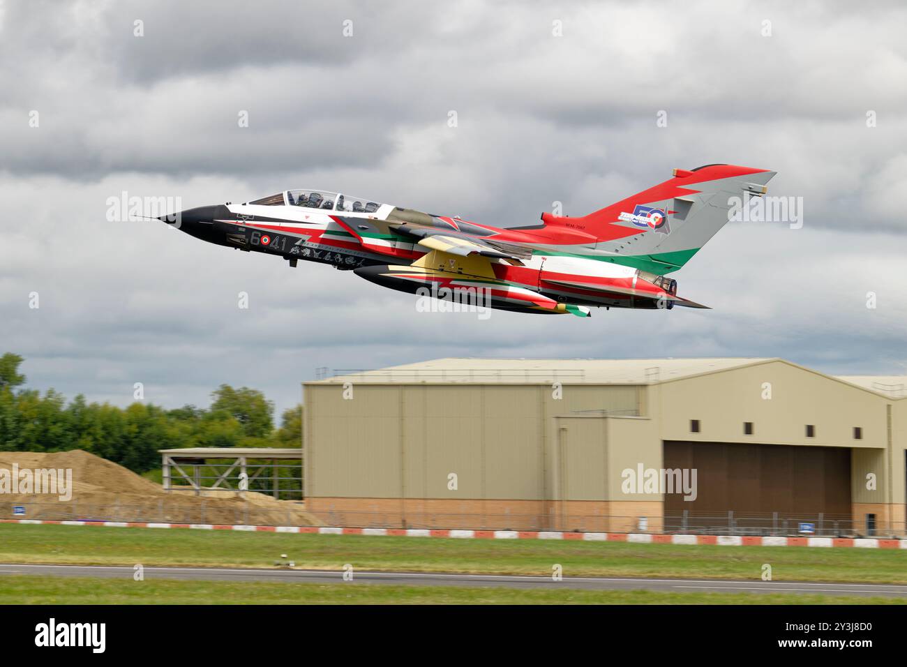 Vivid Italian Air Force Panavia Tornado Multi-Role Combat Aircraft of 32 Wing departs RAF ...