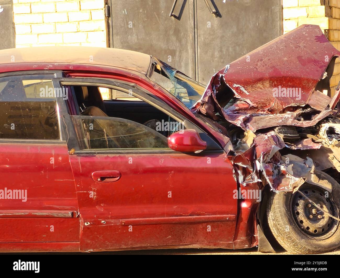 Cairo, Egypt, August 31 2024: The aftermath of an accident due to ...