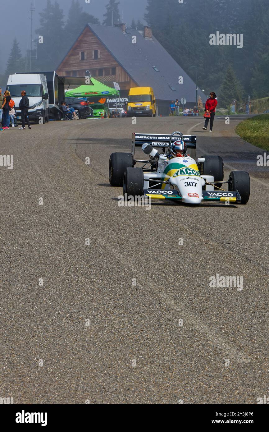 CHAMROUSSE, FRANCE, August 25, 2024 : Racing car rejoins the race track ...