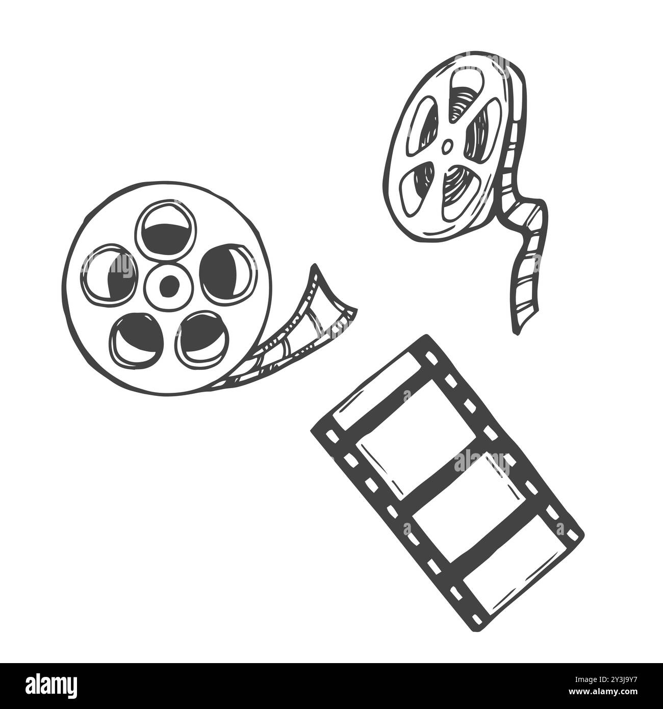 Movie film reel sketch Cut Out Stock Images & Pictures - Alamy