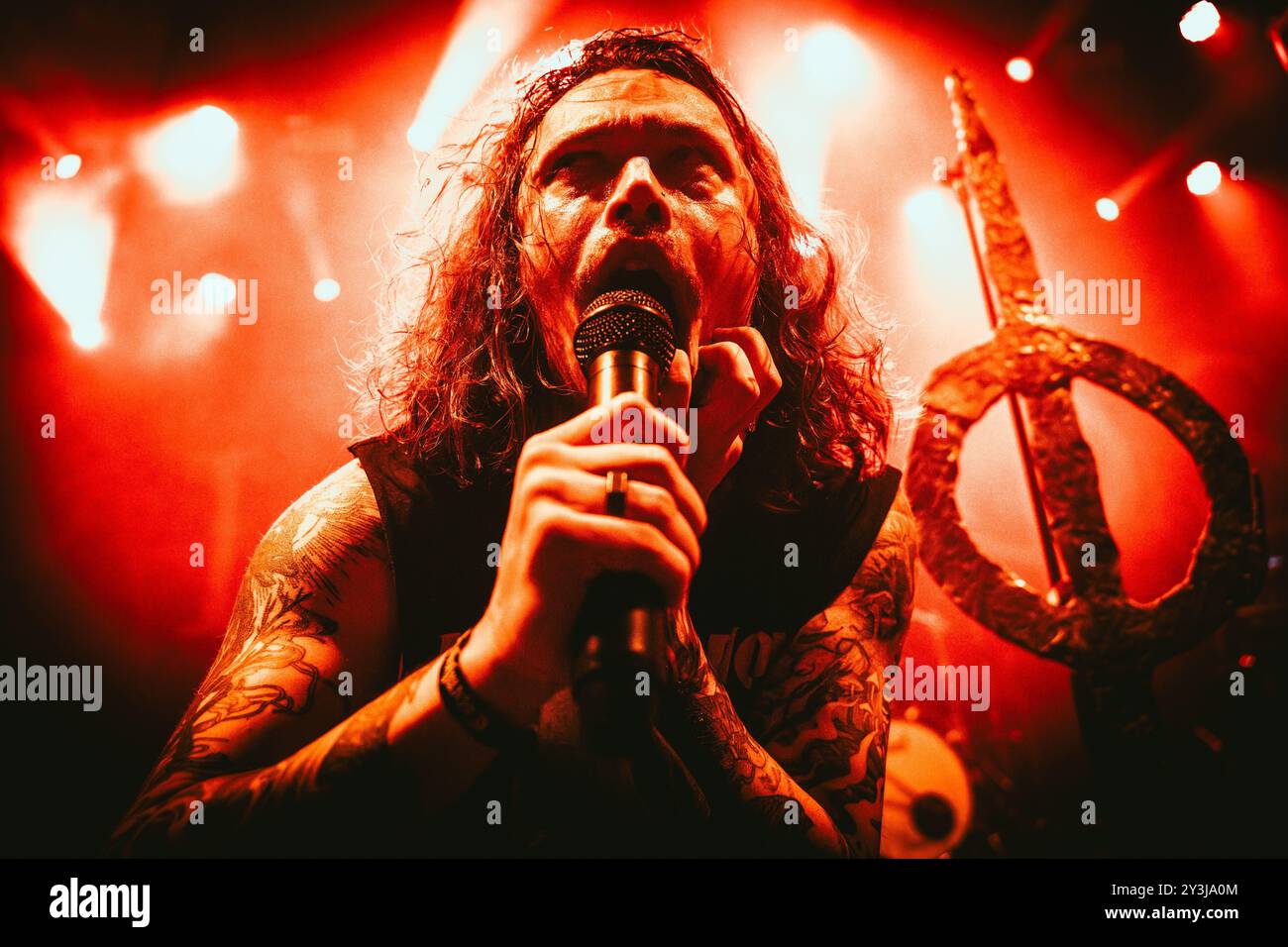 Copenhagen, Denmark. 13th Sep, 2024. The Danish death metal band Livløs ...