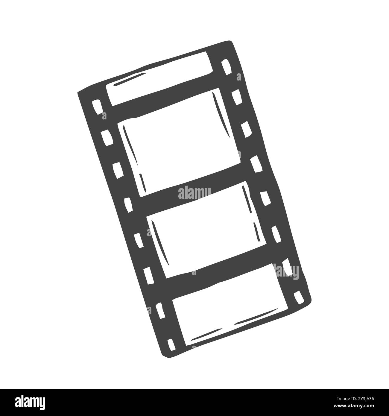 Empty film strip frame hand drawn doodle style, vector. Movie ...