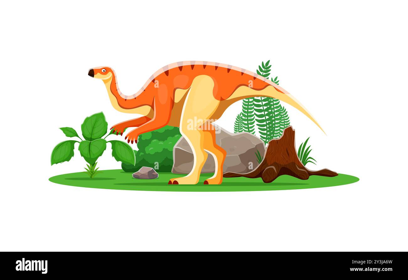 Cartoon camptosaurus prehistoric dinosaur character at jurassic ...