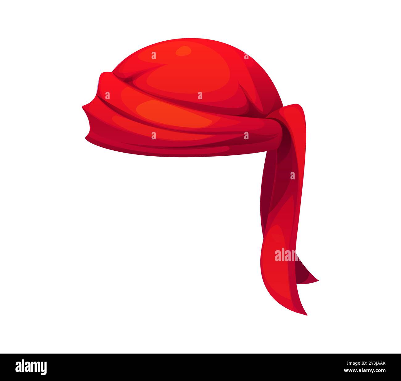 Cartoon pirate and corsair red bandana hat, textile picaroon headwear ...