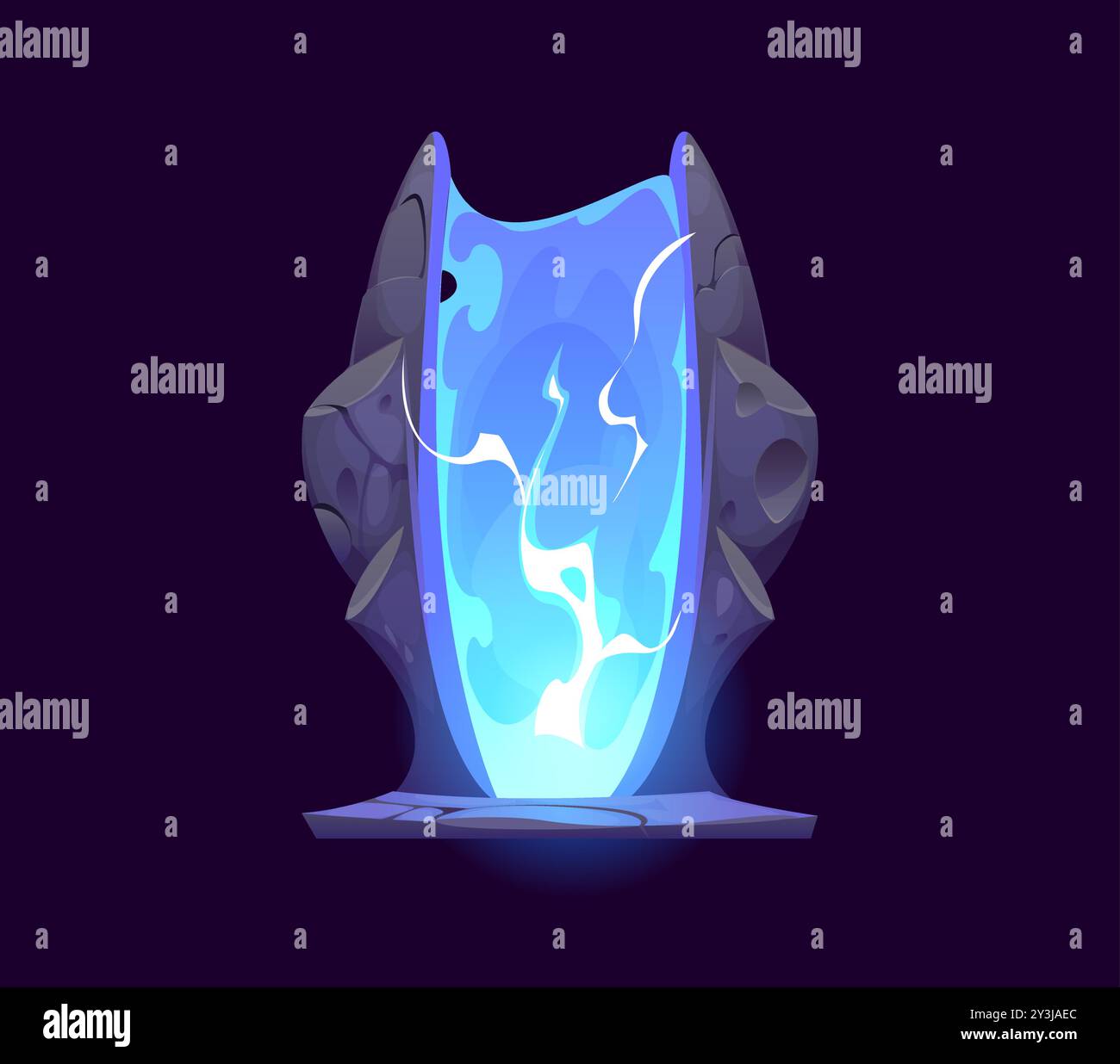 Magic portal door, fantasy stone arch game asset. Vector mysterious ...